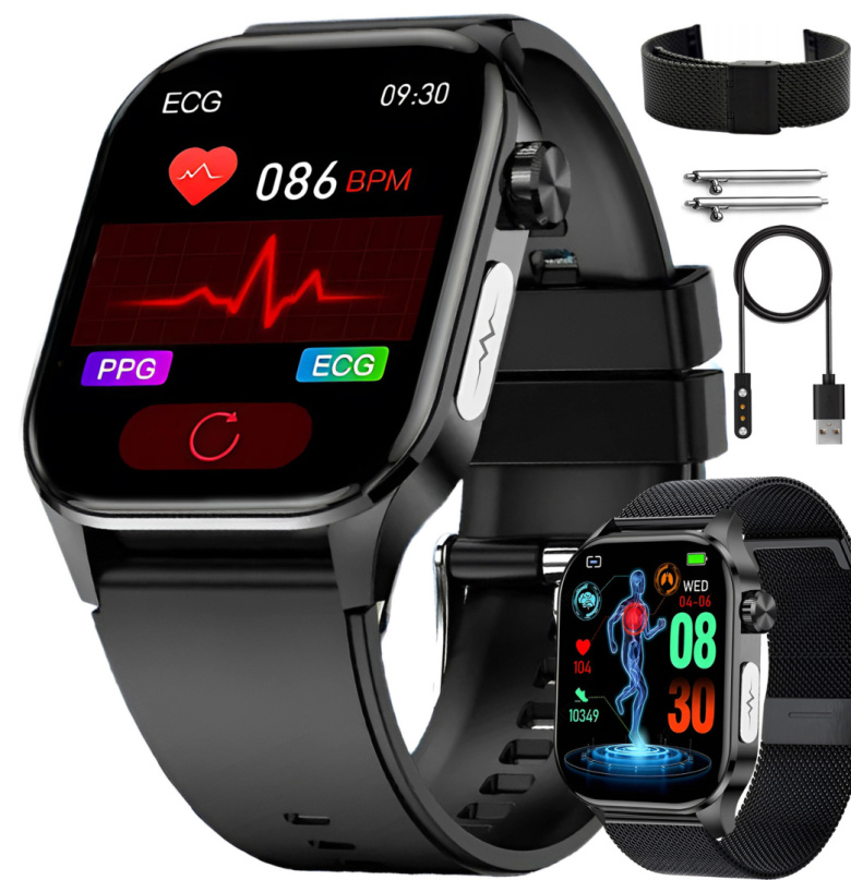 Lazird > ZEGAREK SMARTWATCH AMOLED EKG POMIAR CUKRU CIŚNIENIE TEMPERATURA